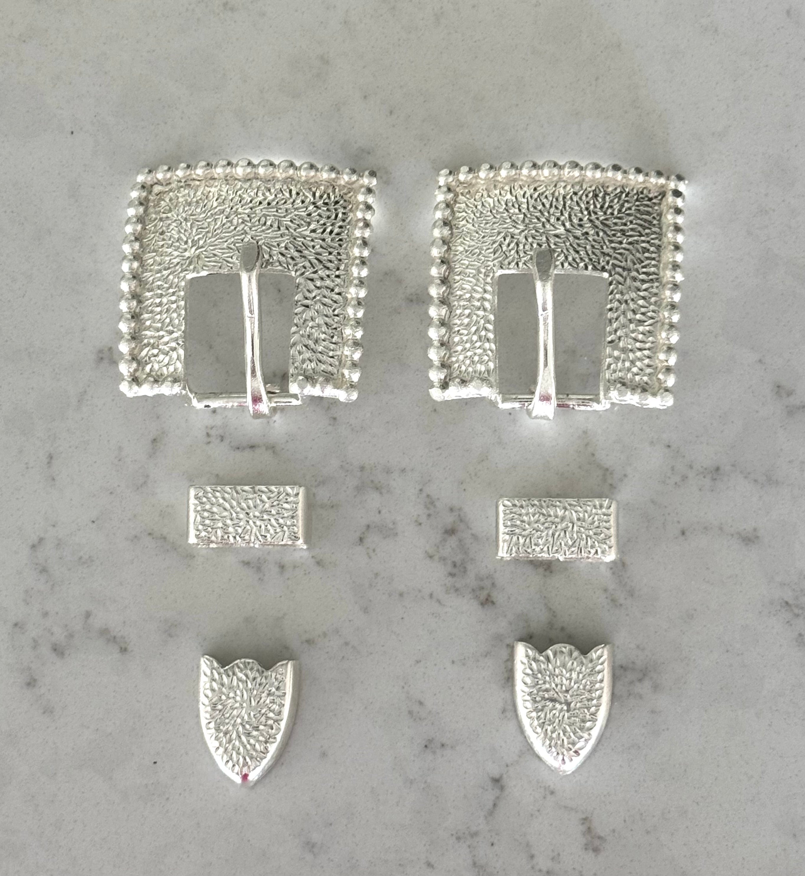 German Silver Hammered Buckles, 5/8”